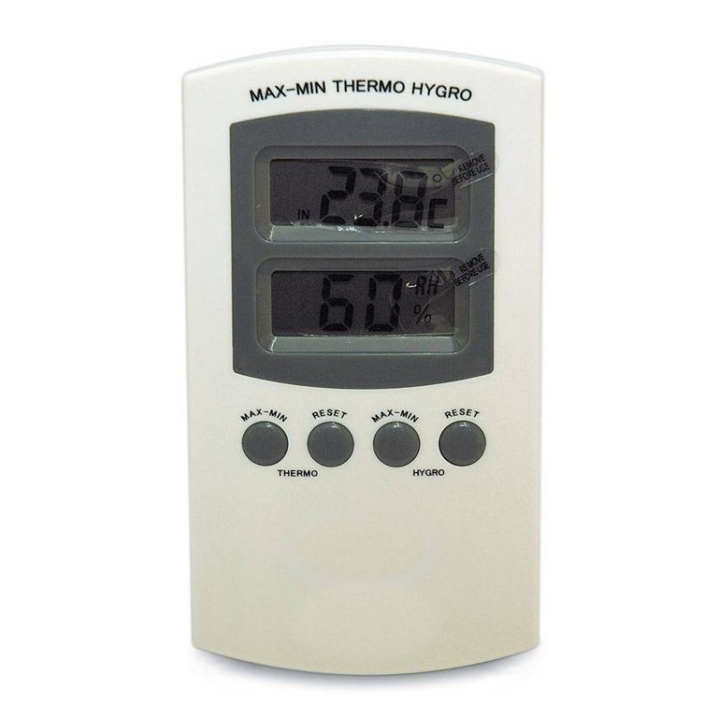 Termohigrometro Digital Blanco Max/Min, mide temperatura y humedad