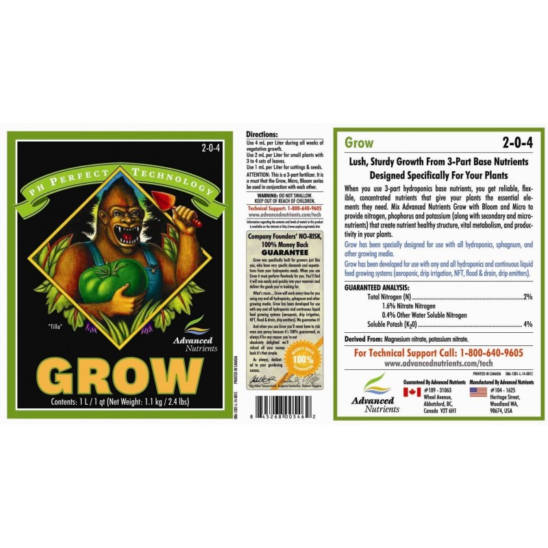 Advanced Nutrients - Grow 1L (Ph perfect) solución para crecimiento